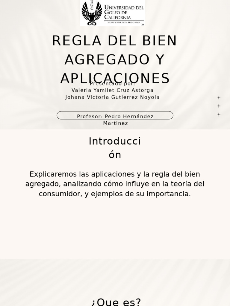 Regla Del Bien Agregado | PDF