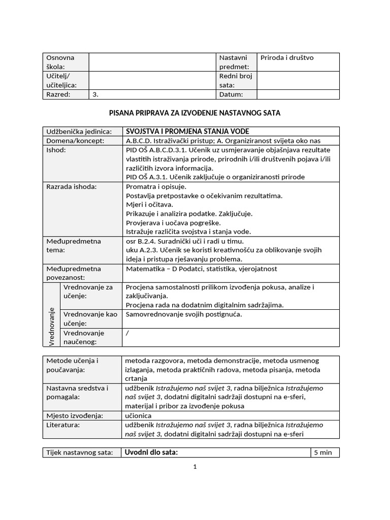 020 Svojstva I Promjena Stanja Vode | PDF