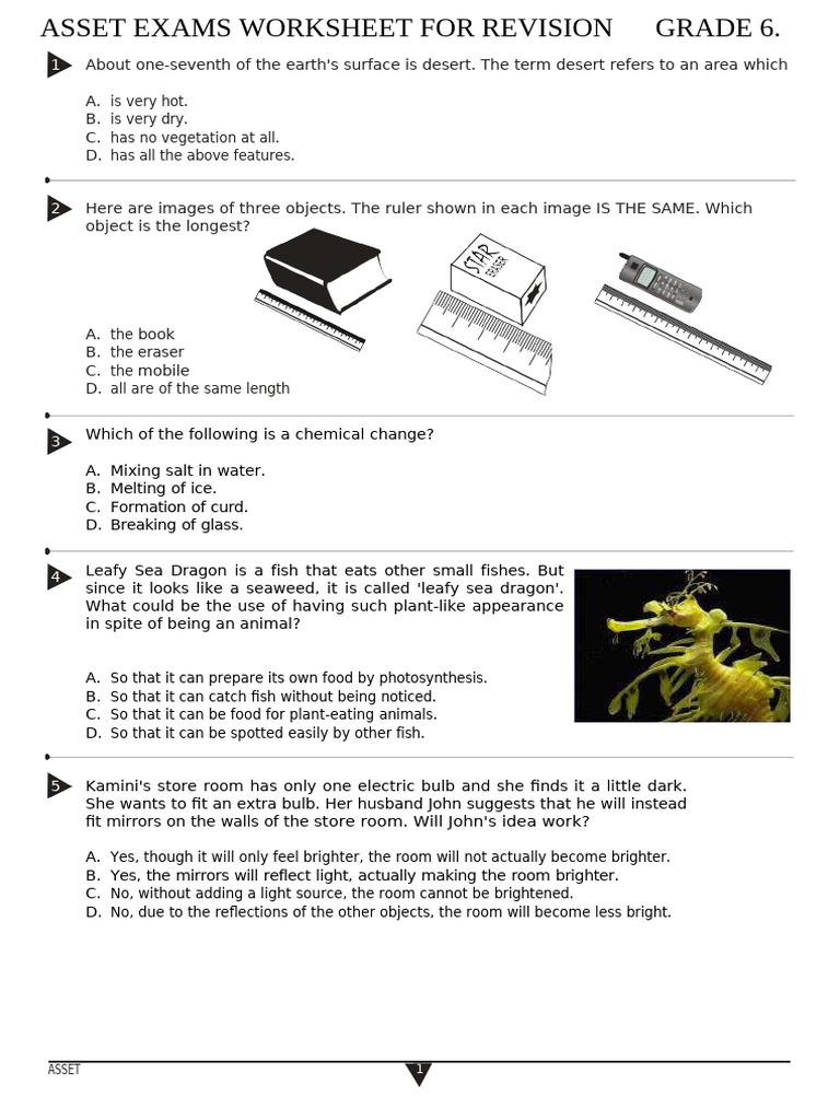 G6 ASSET WORKSHEET Science | PDF | Water | Recycling
