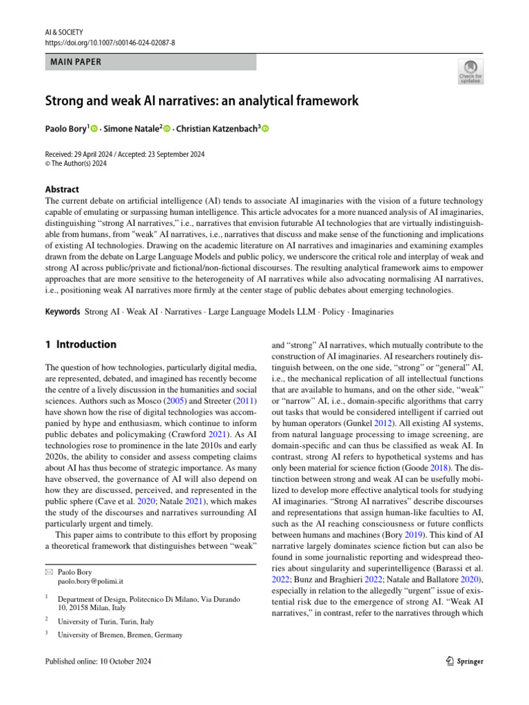AI Narrative Strong Weak | PDF | Artificial Intelligence | Intelligence ...