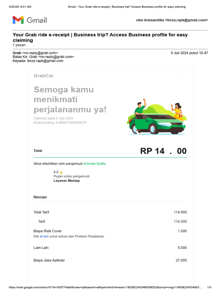 Nota Grab SQ-Halim | PDF