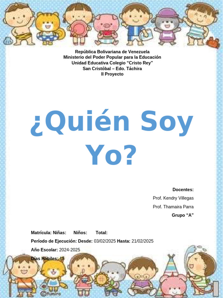 Proyecto Educativo: ¿Quién Soy Yo? | PDF | Aprendizaje