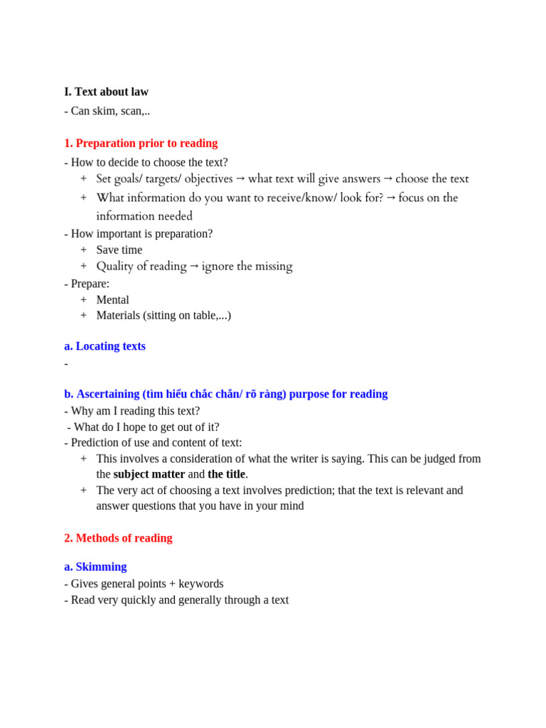 [LEGAL REASONING] CHAPTER 2_ READING TEXTS ABOUT LAW AND OF LAW | PDF | Speed Reading ...