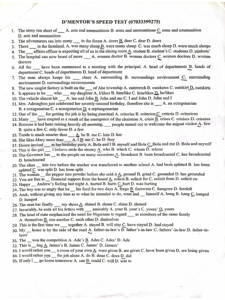 English Practice Questions | PDF