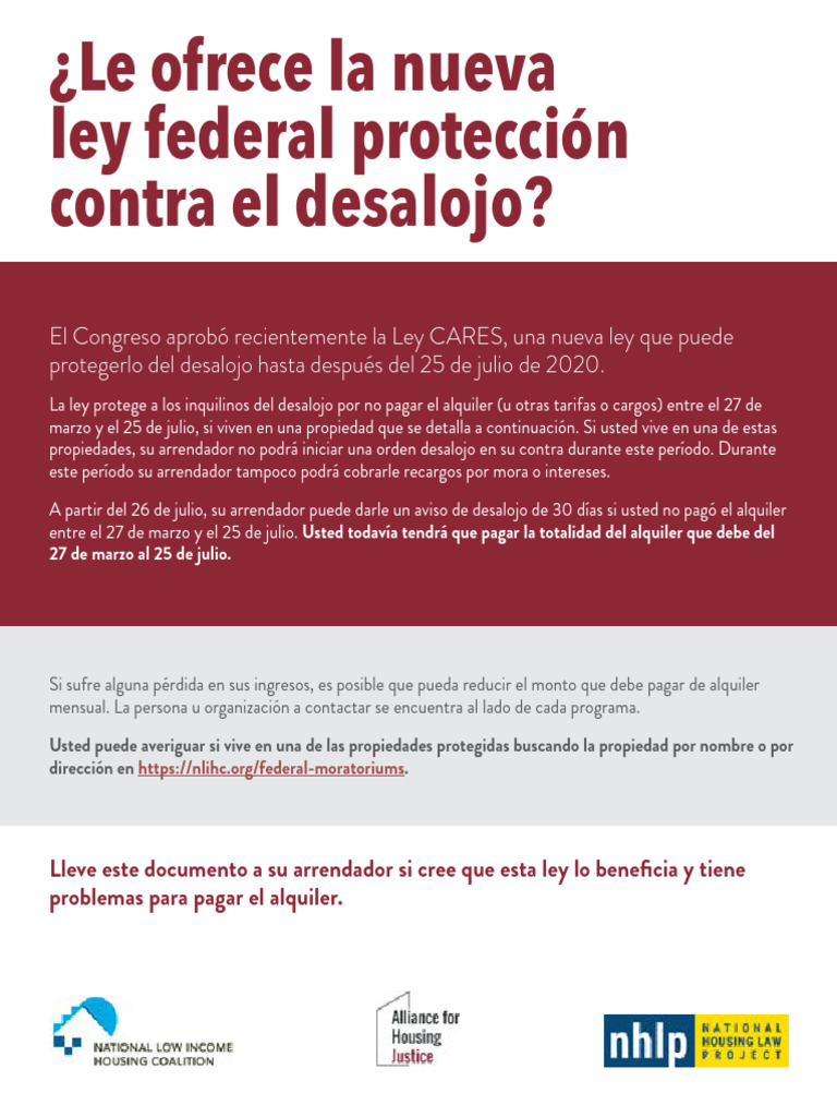 Federal Tenant Notice in Spanish | PDF