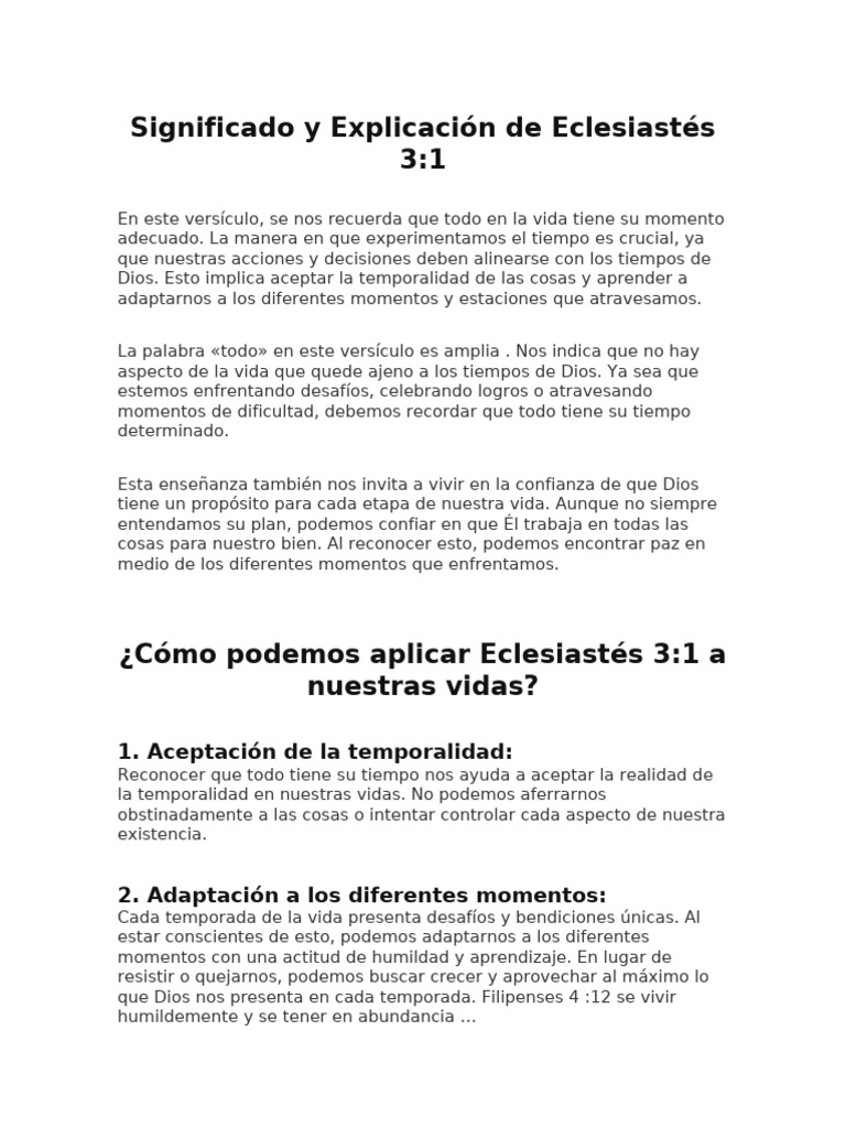 Eclesiastés 3 | PDF | Eclesiastés