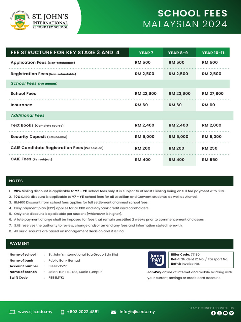 SJIS FeeStructure2023 Malaysian | PDF | Services (Economics) | Personal ...
