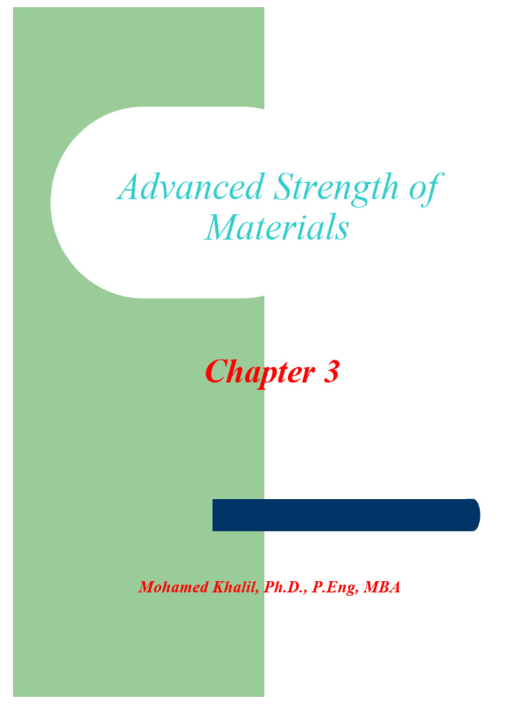 Advanced Strength of Materials - Ch3 | PDF | Deformation (Engineering) | Stress (Mechanics)
