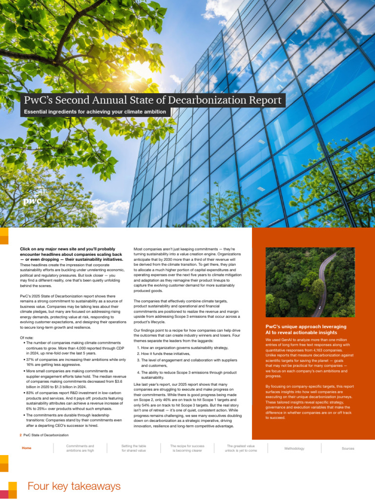 PwC's 2025 State of Decarbonization | PDF | Climate Change Mitigation | Renewable Energy