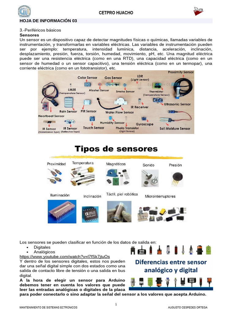 3.-Periféricos Básicos | PDF | Sensor | Periférico