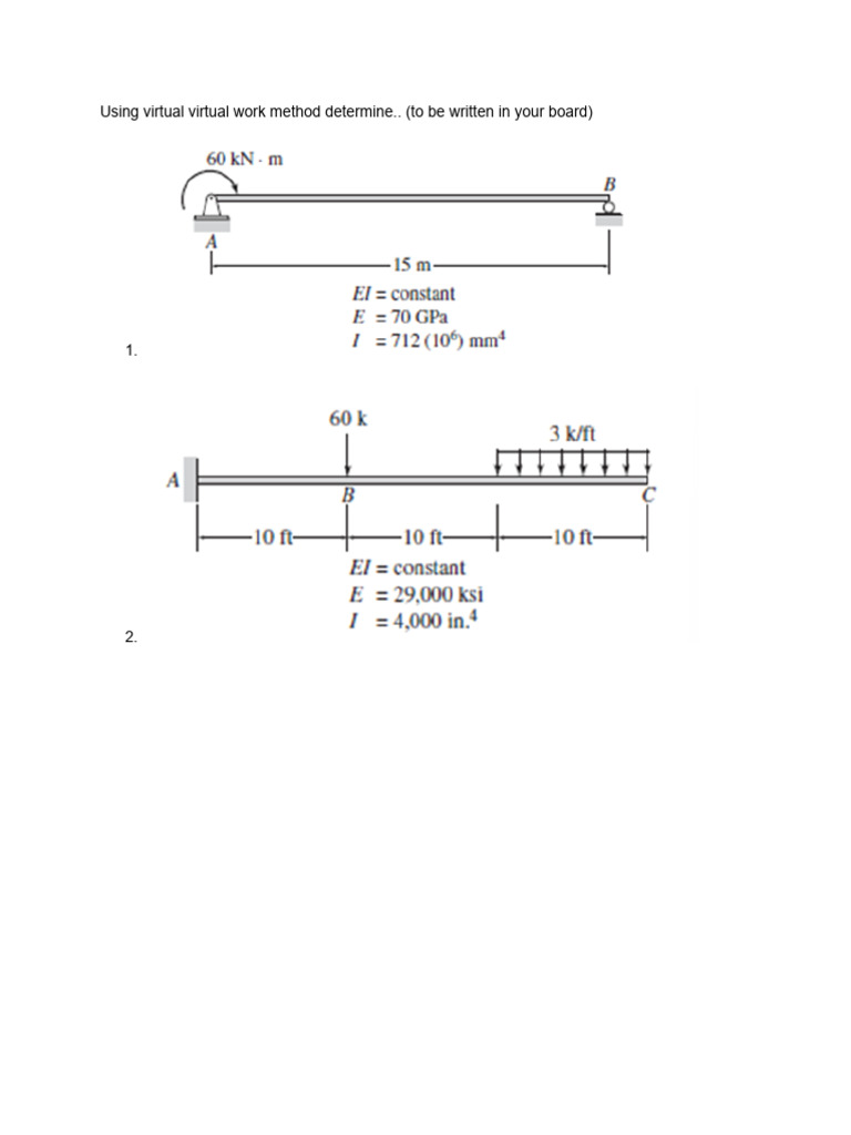 Virtual Work Method Analysis Guide | PDF