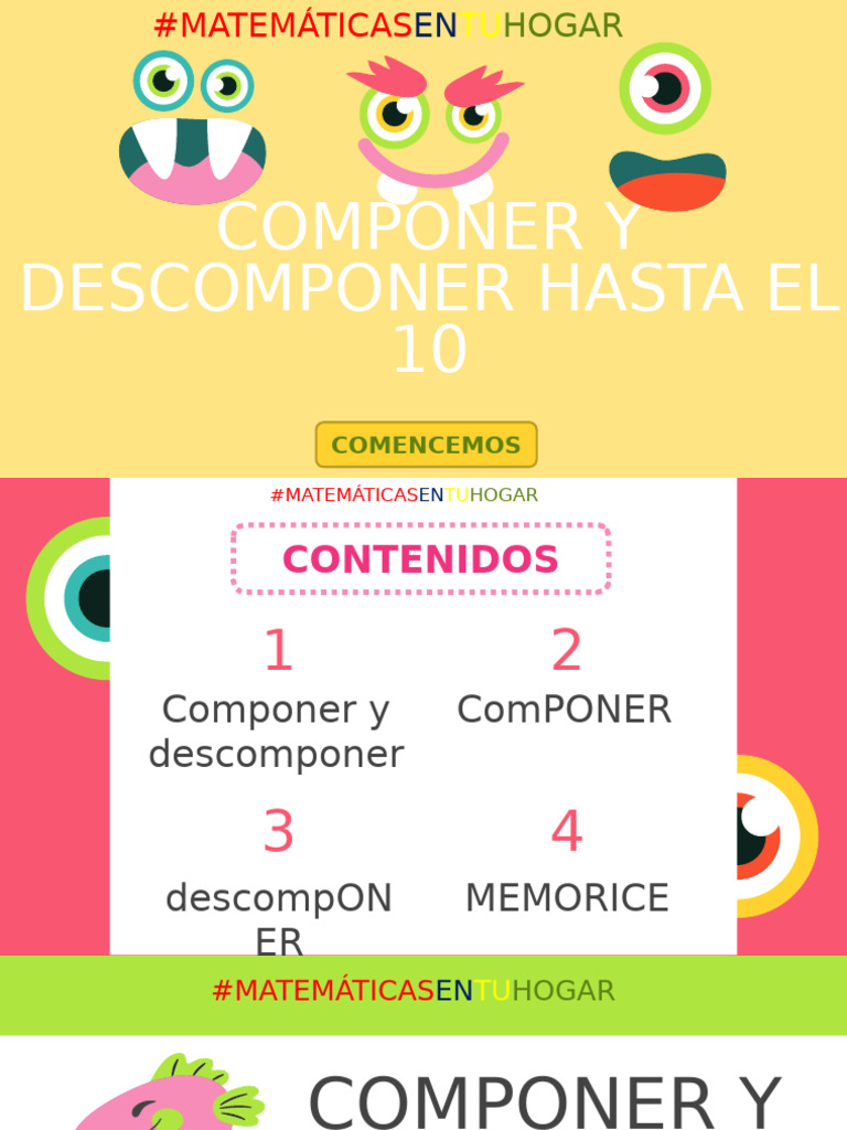 106) MatematicaEnTuHogar - Componer y Descomponer Hasta El 10 | PDF