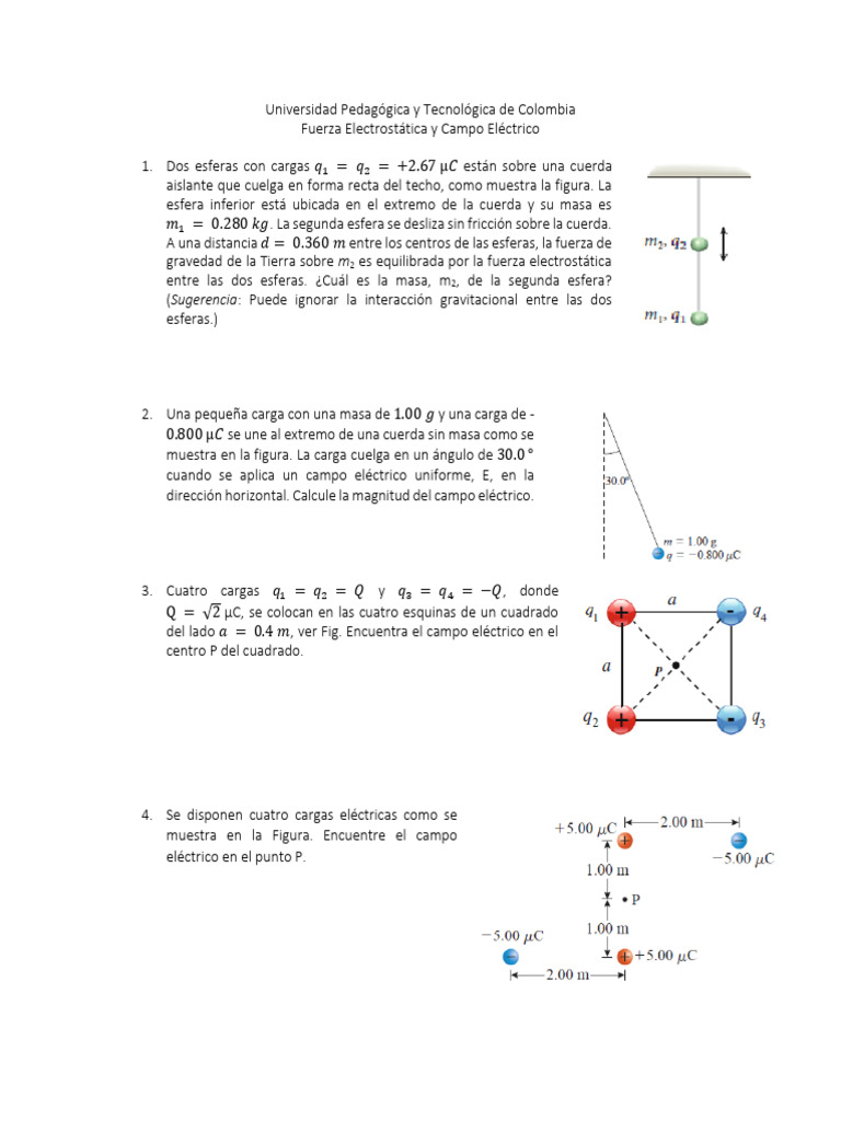 Taller Electrostatica 2 | PDF | Electrostática | Fuerza
