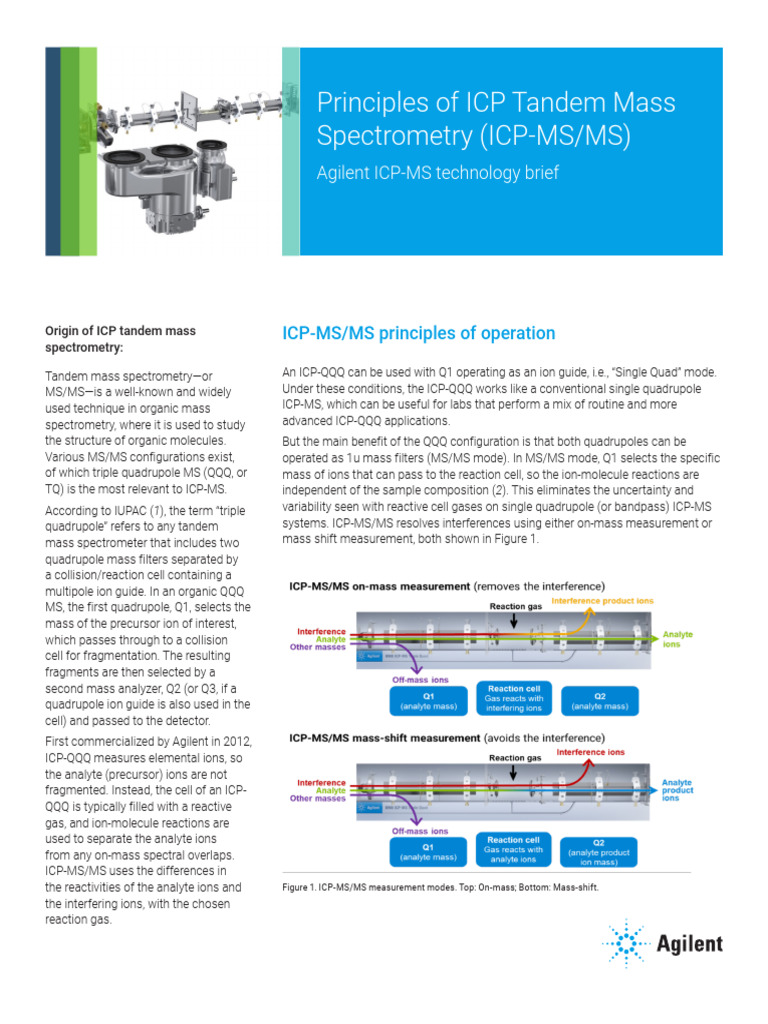 Flyer Tandem Ms Icp Ms 5994 4929en Agilent | PDF | Mass Spectrometry ...