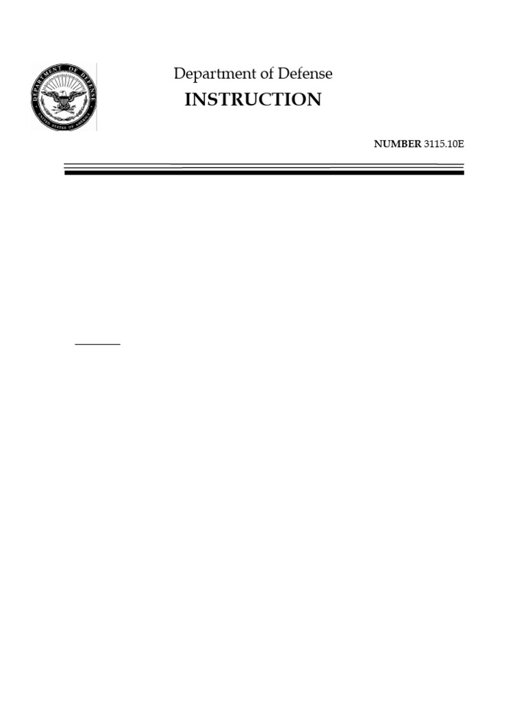 DoD Instruction 3115.10E Intell - DoD | PDF | United States Department ...