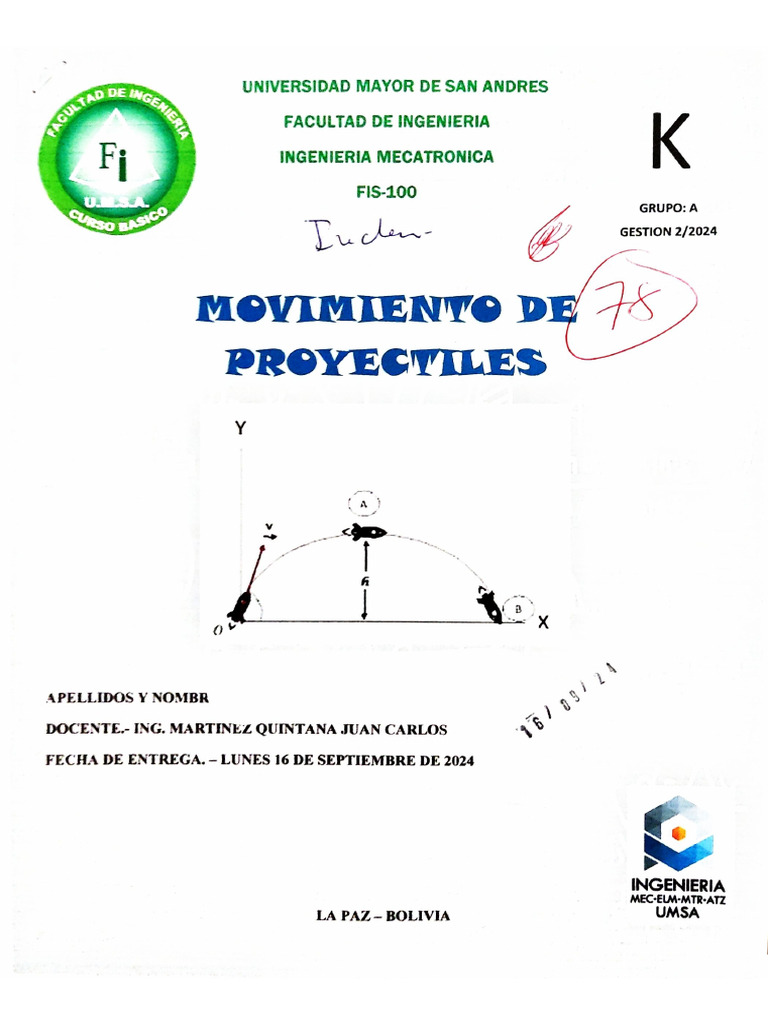 Informe Movimiento de Proyectiles | PDF