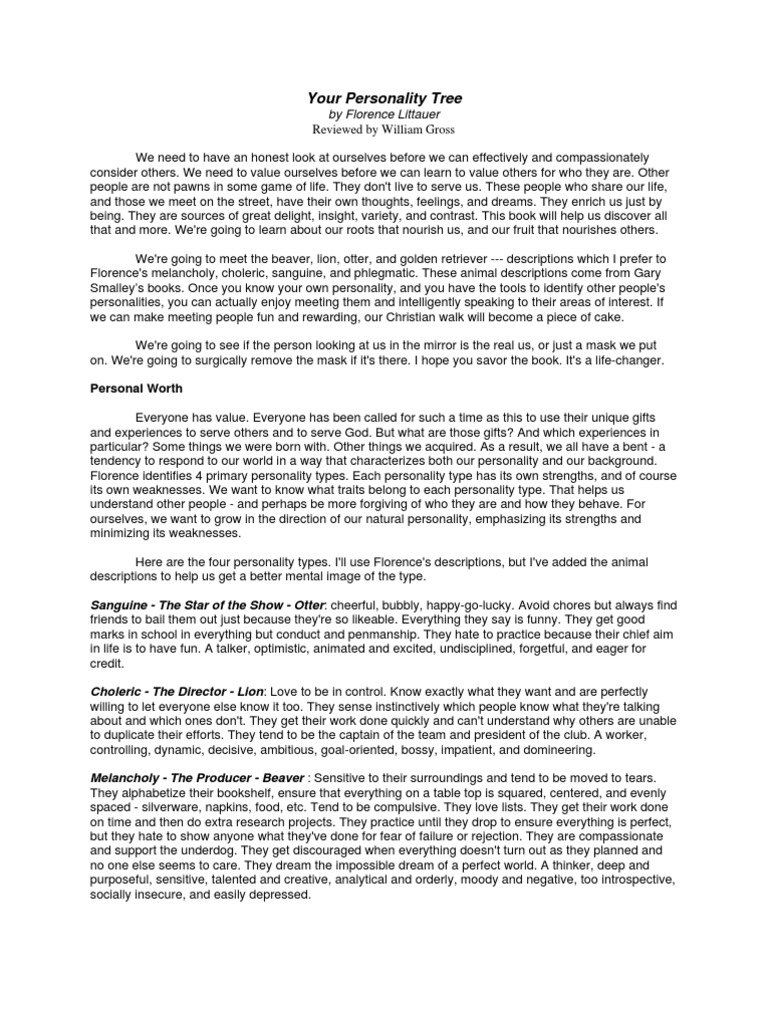 Your Personality Tree - Florence Littauer | Download Free PDF ...