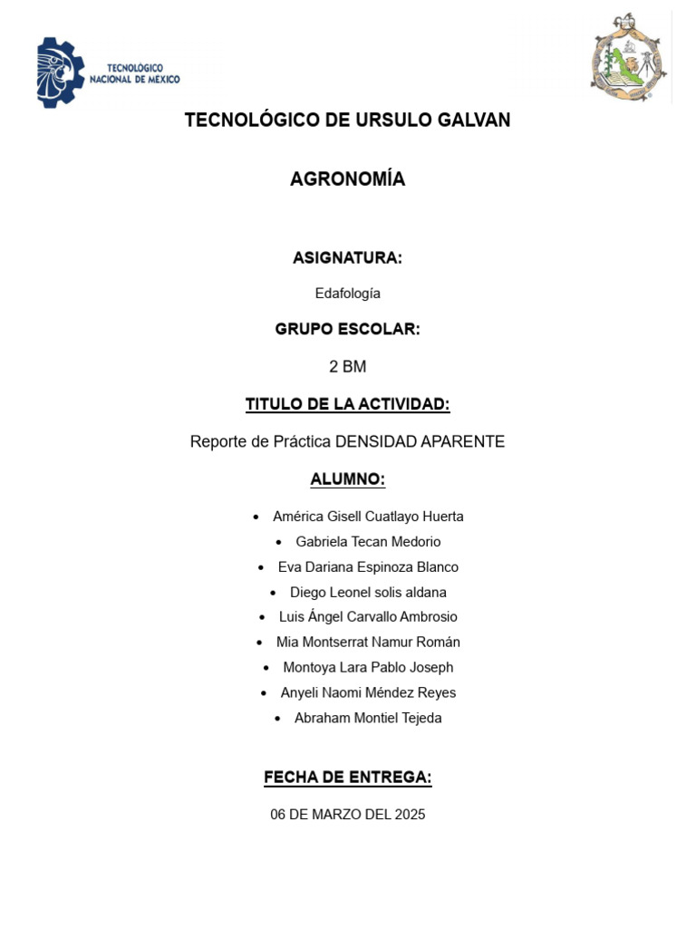 Reporte Practica-Densidad | PDF | Suelo | Densidad