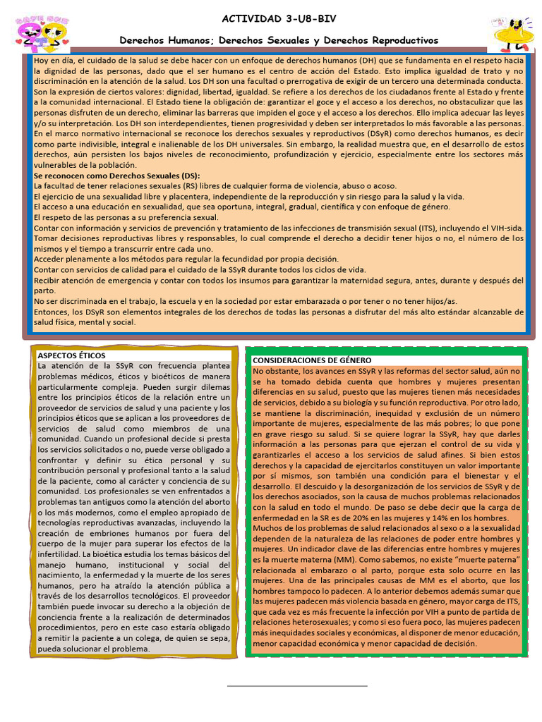 Actividad 3 - U8 - Biv | PDF | Mujer | Derechos humanos