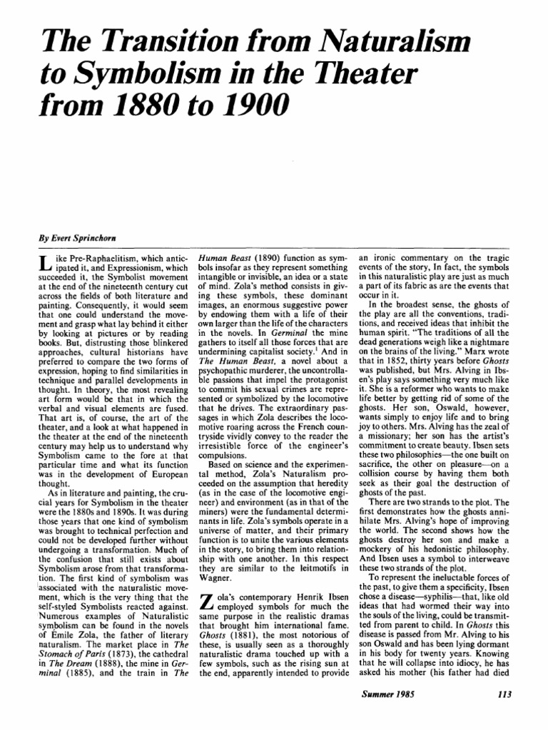 From Naturalism To Symbolism | PDF | Realism (Arts) | Paintings