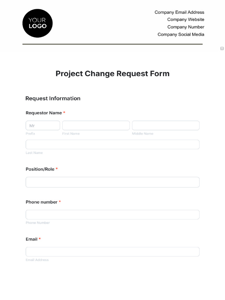 Project Change Request Form Template | PDF