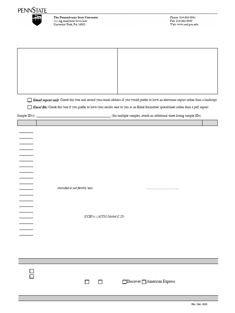 Soil Sample Submission Form | PDF | Physical Sciences | Atoms