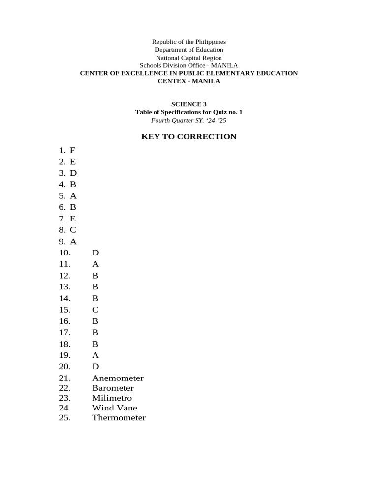 Quiz 2 Key To Correction | PDF