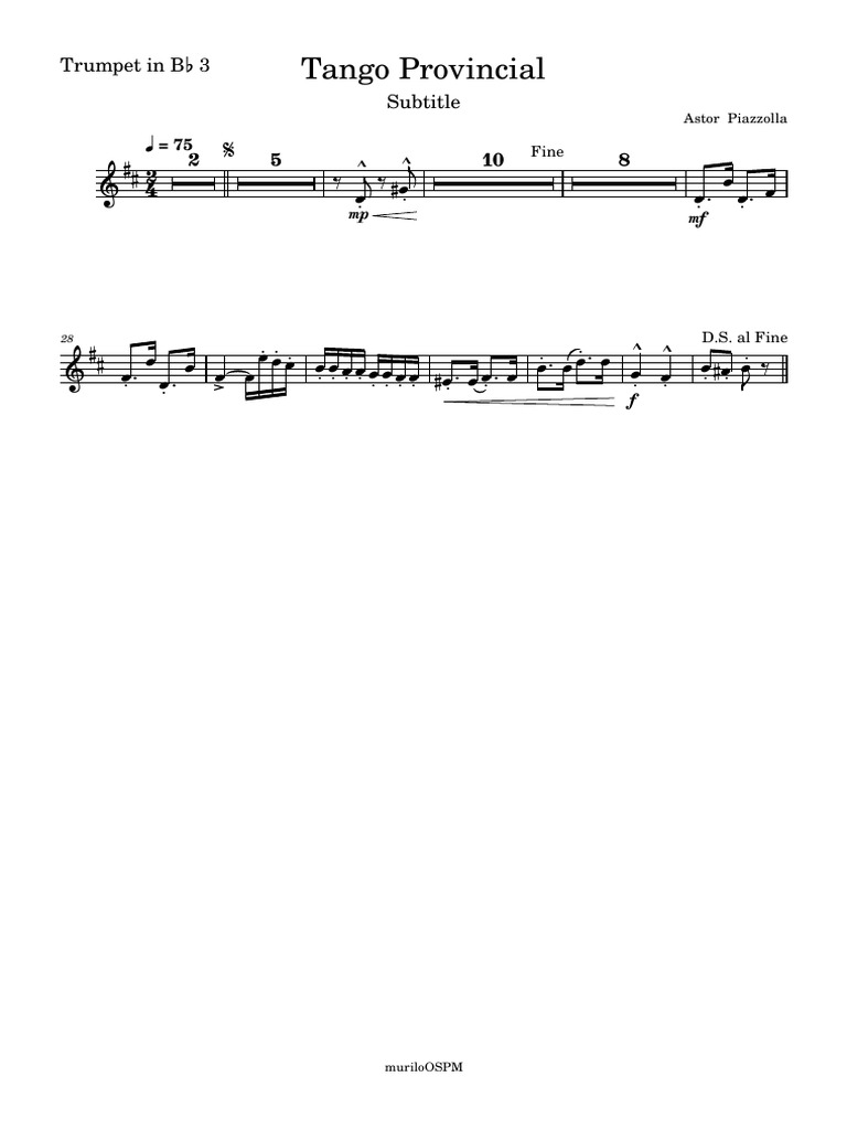 Tango Provincial-Trumpet - in - BB - 3 | PDF