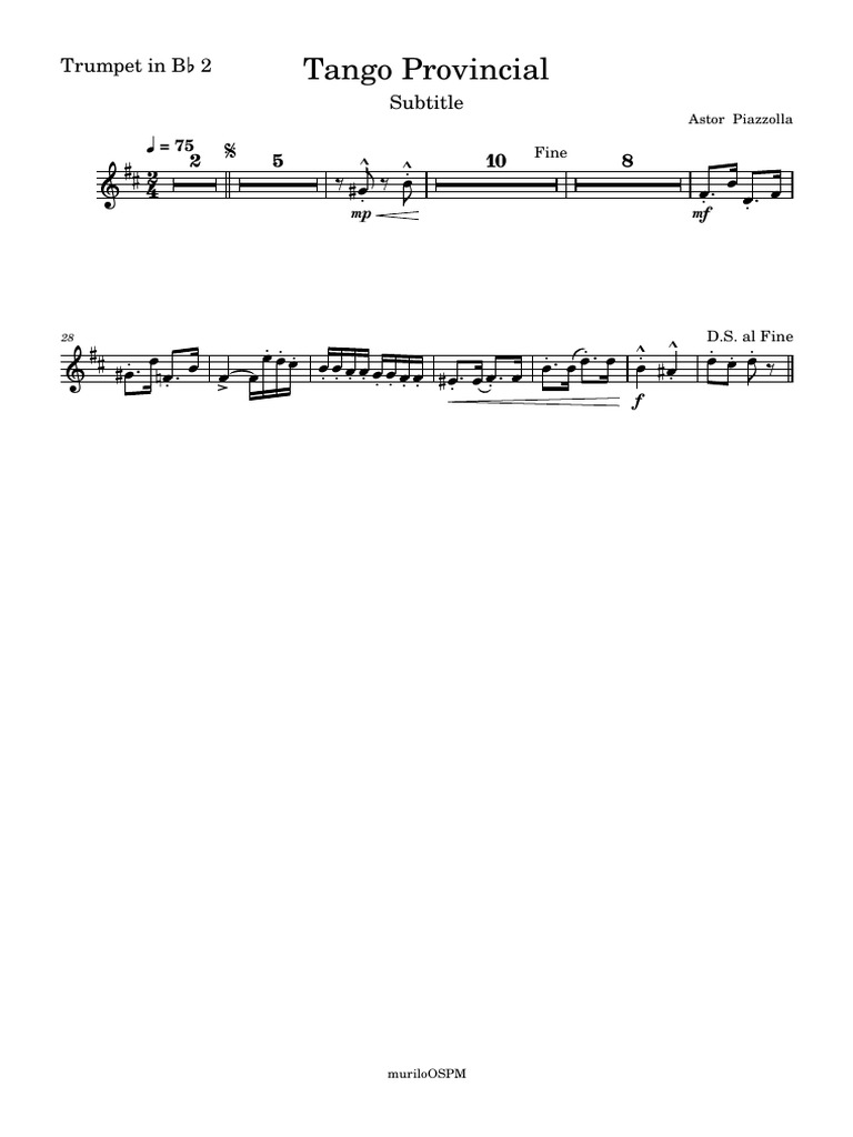 Tango Provincial-Trumpet - in - BB - 2 | PDF