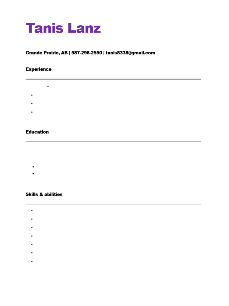 Tanis Lanz (Resume) | PDF