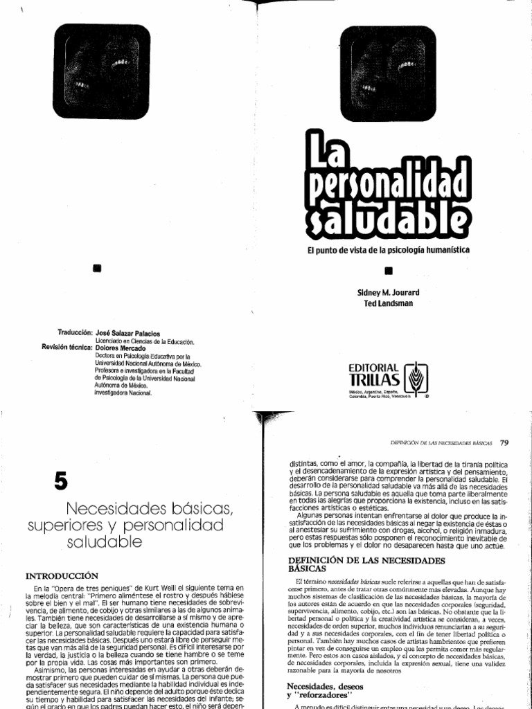 Jourard Personalidad Saludable Necesidades | PDF