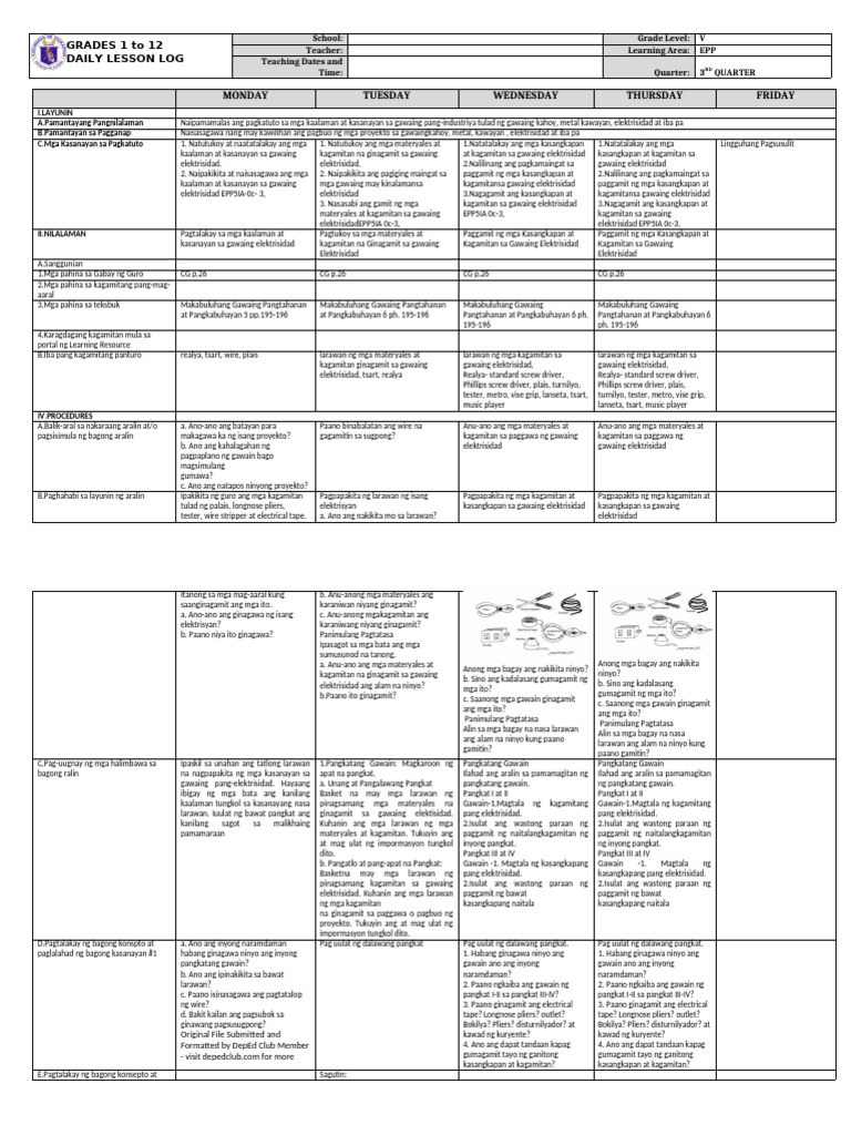 DLL - Epp 5 - Q3 - W3 | PDF
