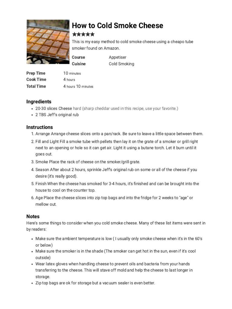 Cold Smoking Cheese Made Easy | PDF
