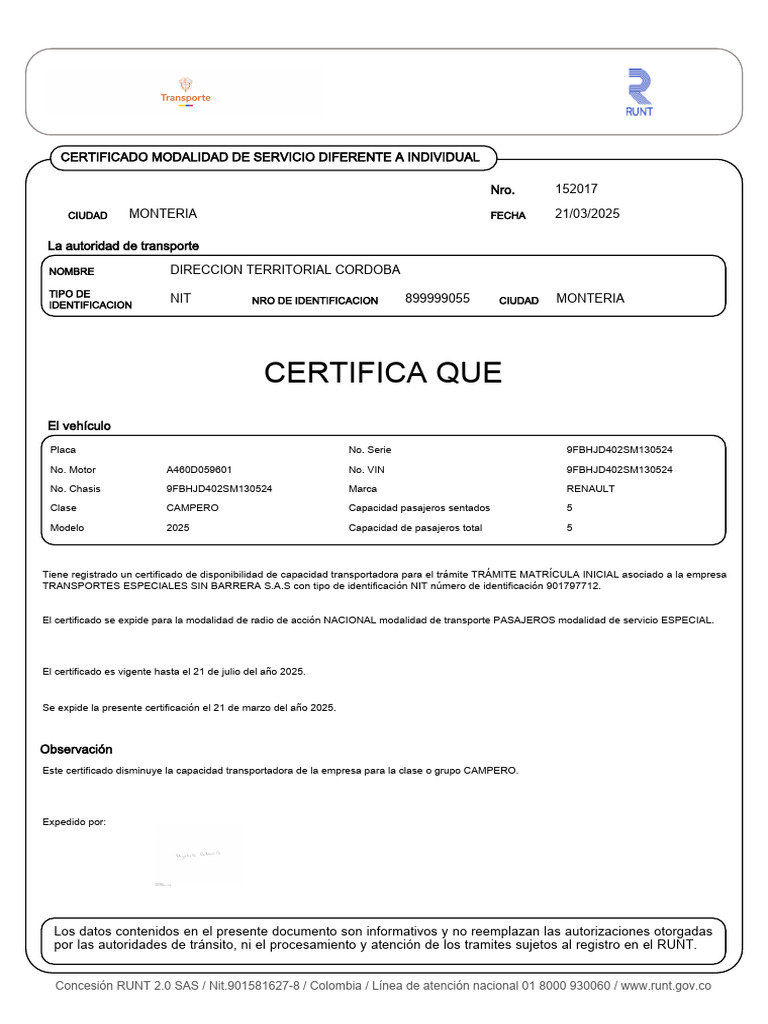 Cert. Cap. Motor D059601 Sin Barrera 21-03-2025 | PDF