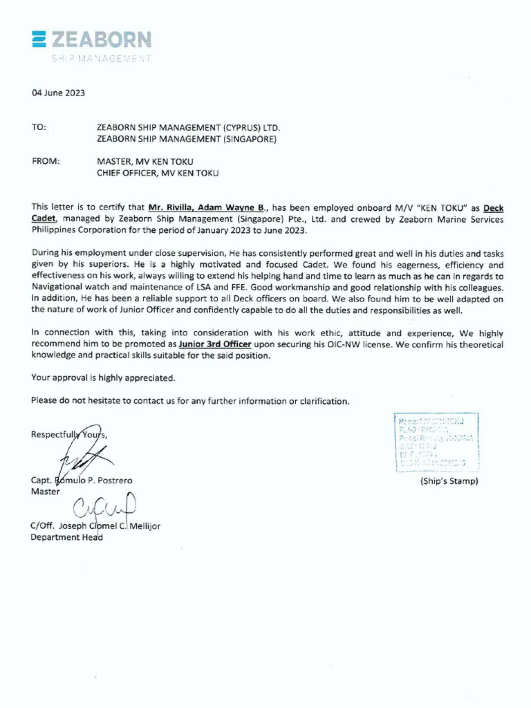 DCDT Rivilla Recommendation | PDF