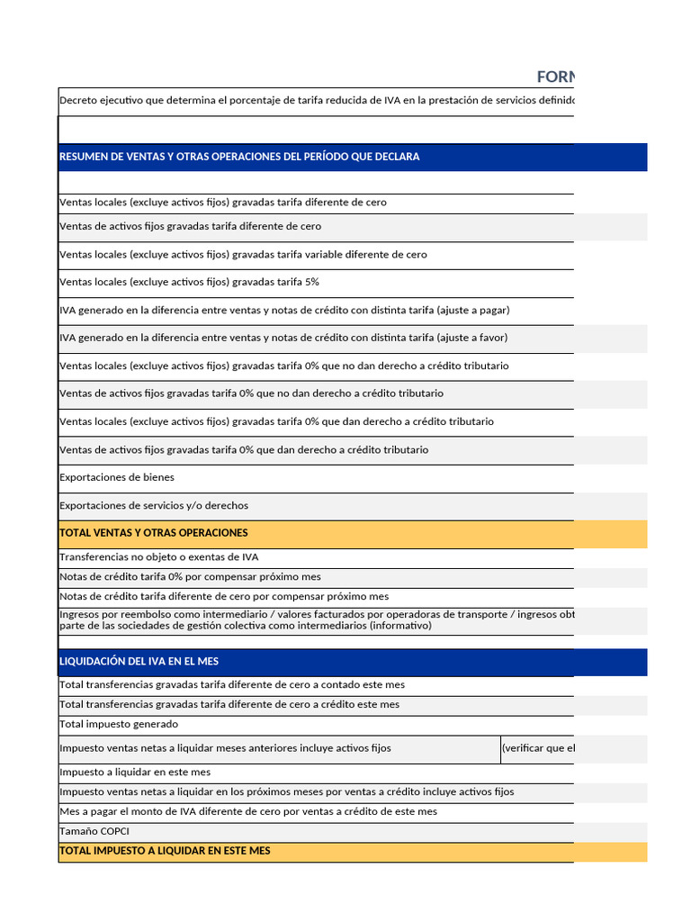 Formulario Iva | PDF | Impuesto al valor agregado | Impuestos