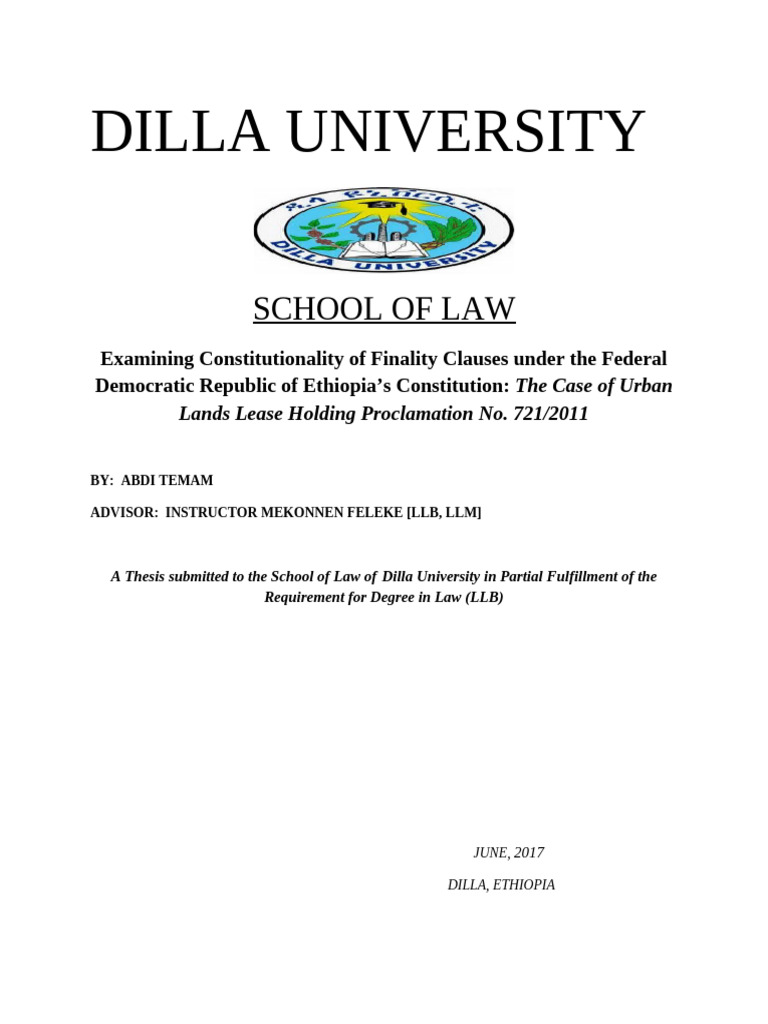 Abdi Temam Final Research Real One | PDF | Rule Of Law | Constitution