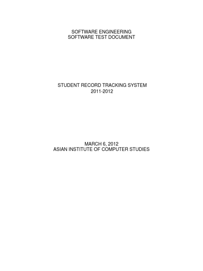 Software Engineering Software Test Document | PDF | Operating System ...