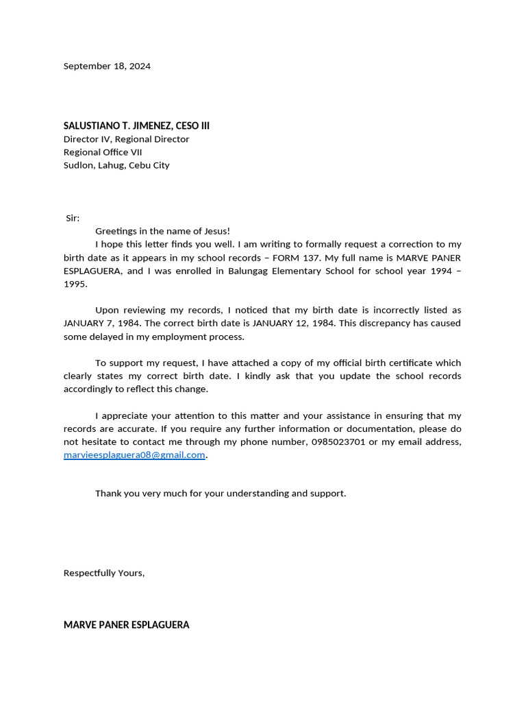 Request Letter For Tanod | PDF