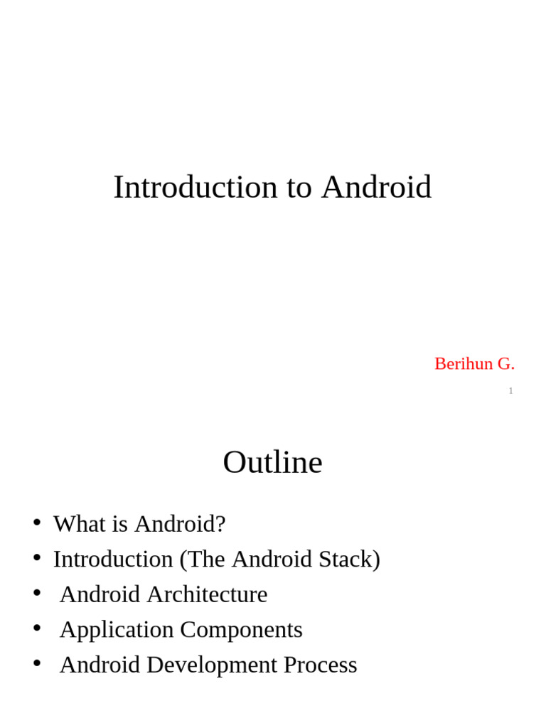 Introduction to Android Development | PDF | Android (Operating System) | Java (Programming Language)