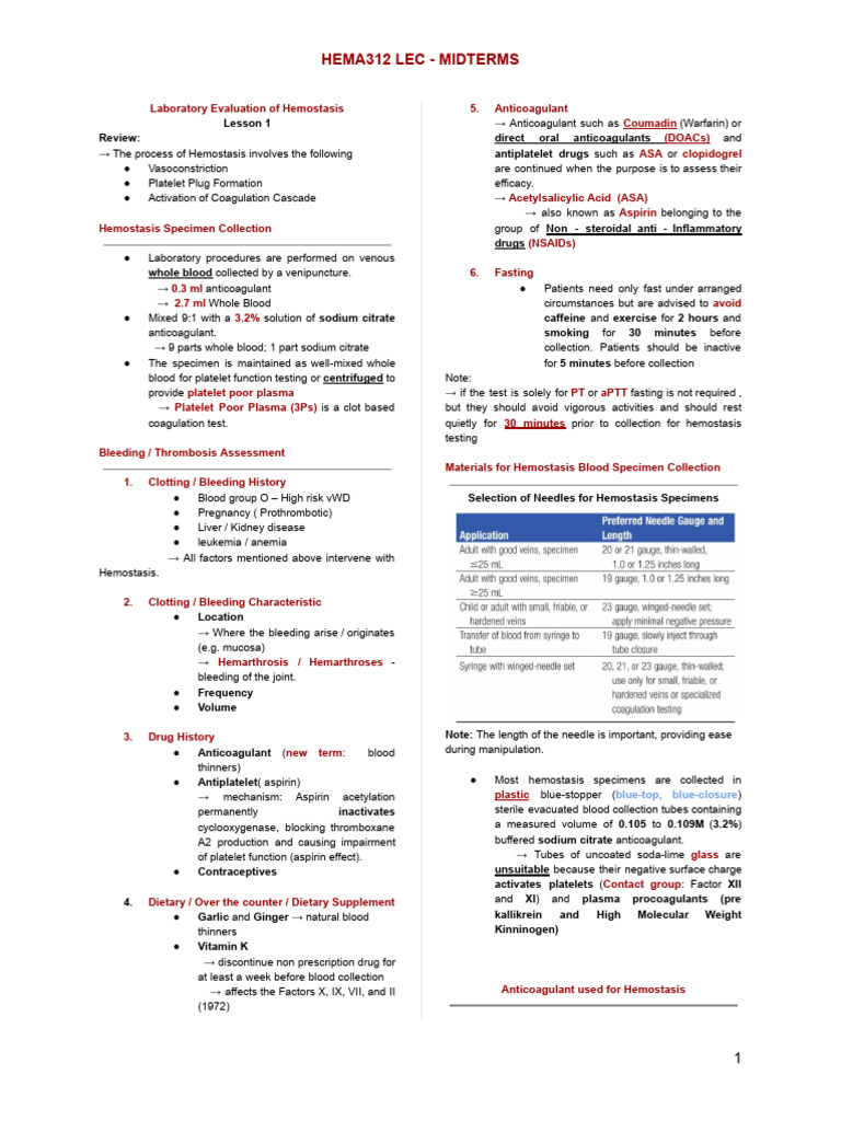 Hemostasis Laboratory Evaluation Guide | PDF | Coagulation | Platelet