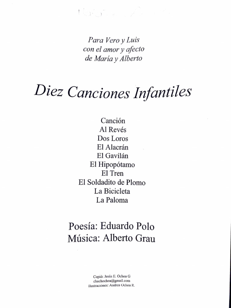Diez Canciones Infantiles. | PDF | Entretenimiento | Formas musicales