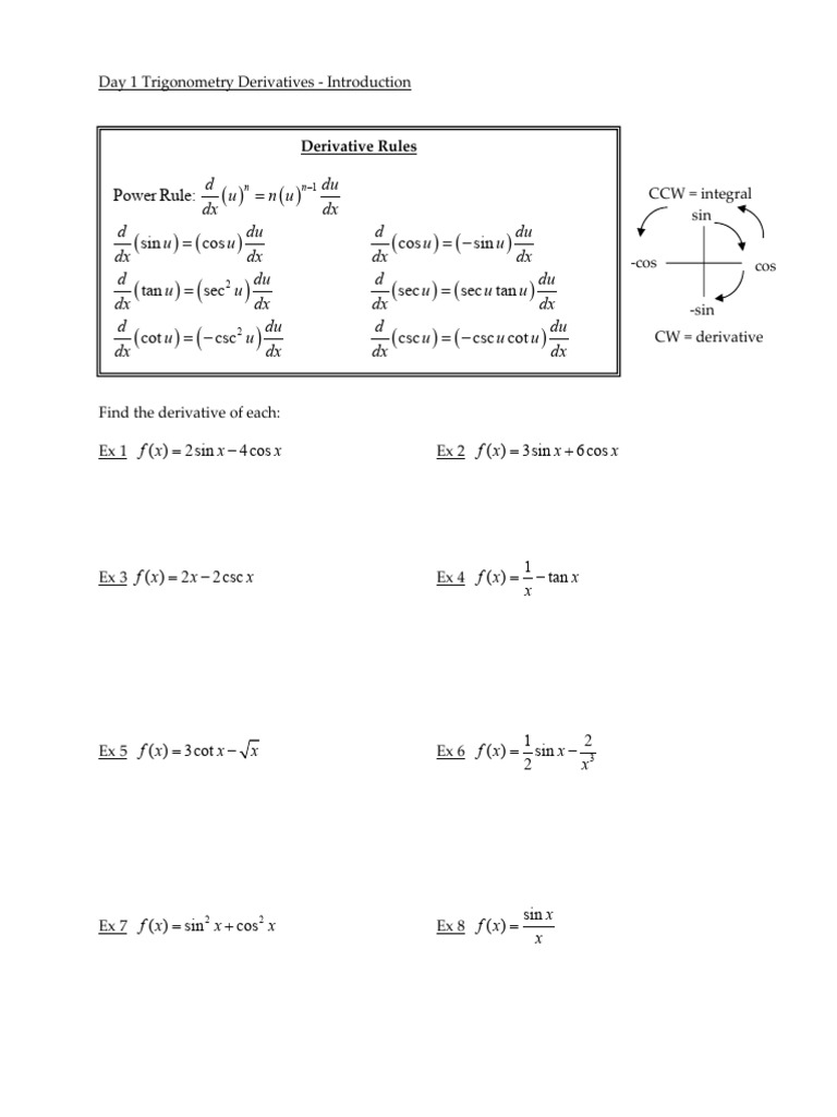 Unit 4 Trigonometry Note | PDF | Trigonometric Functions | Integral