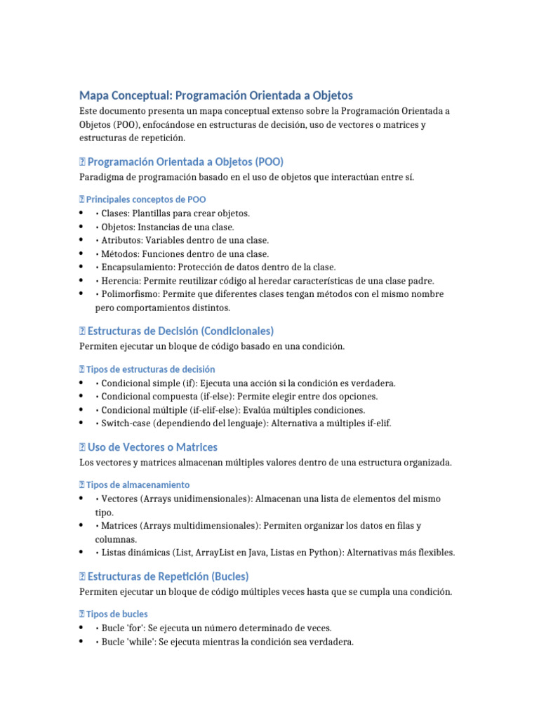Mapa Conceptual POO | PDF