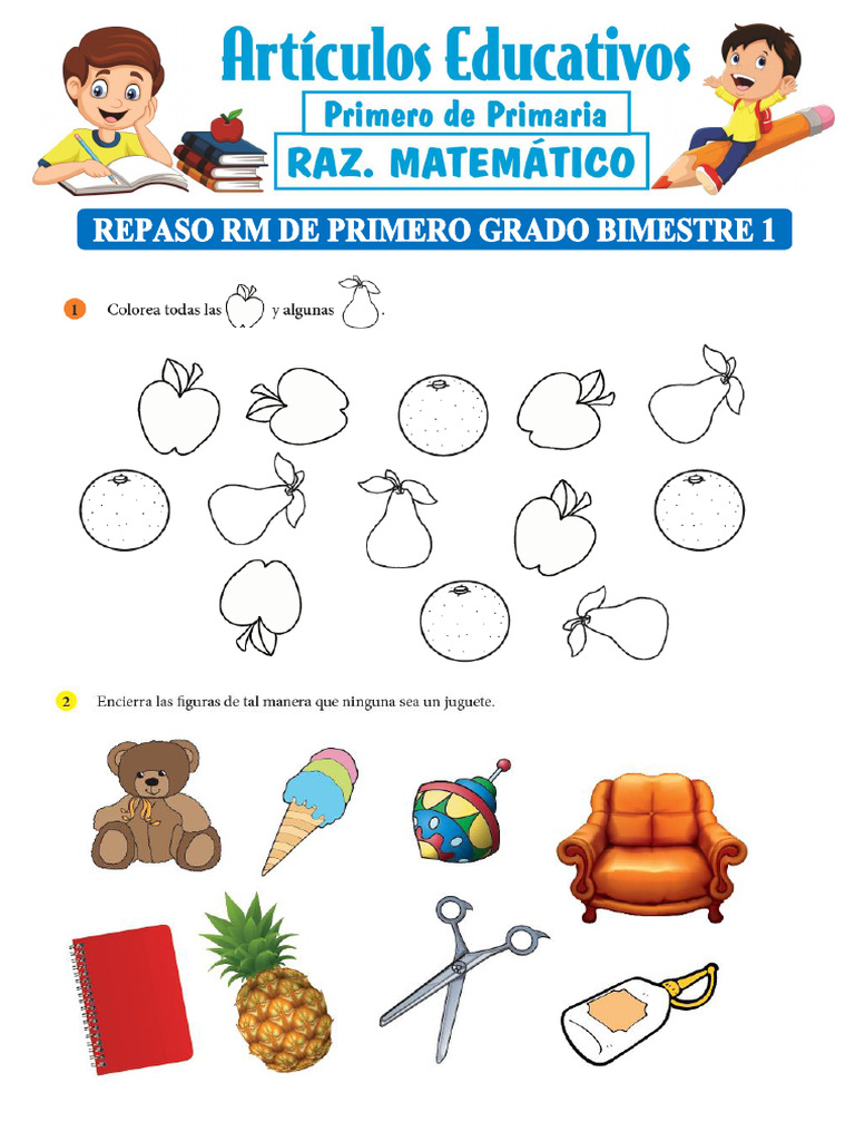 Repaso RM de Primero Grado Bimestre 1 Para Pimero de Primaria (1) | PDF