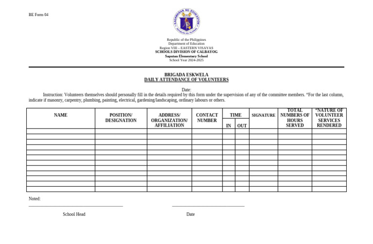 BE Form 4 2025 | PDF