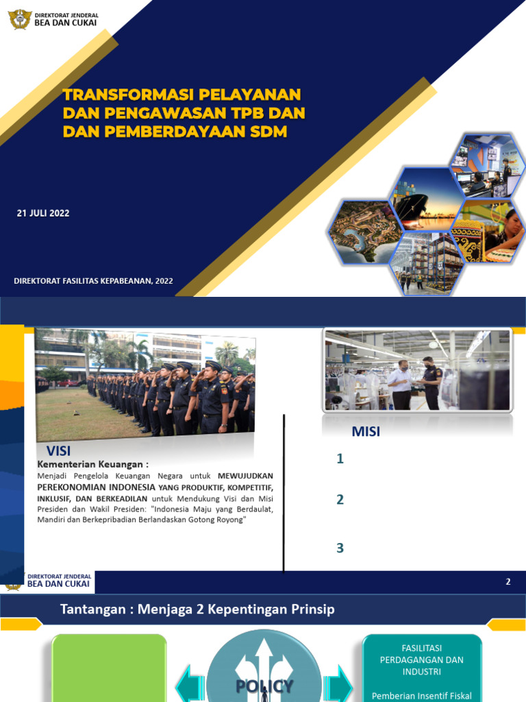 TRANSFORMASI PELAYANAN DAN PENGAWASAN TPB DAN OPTIMALISASI FUNGSI SDM | PDF