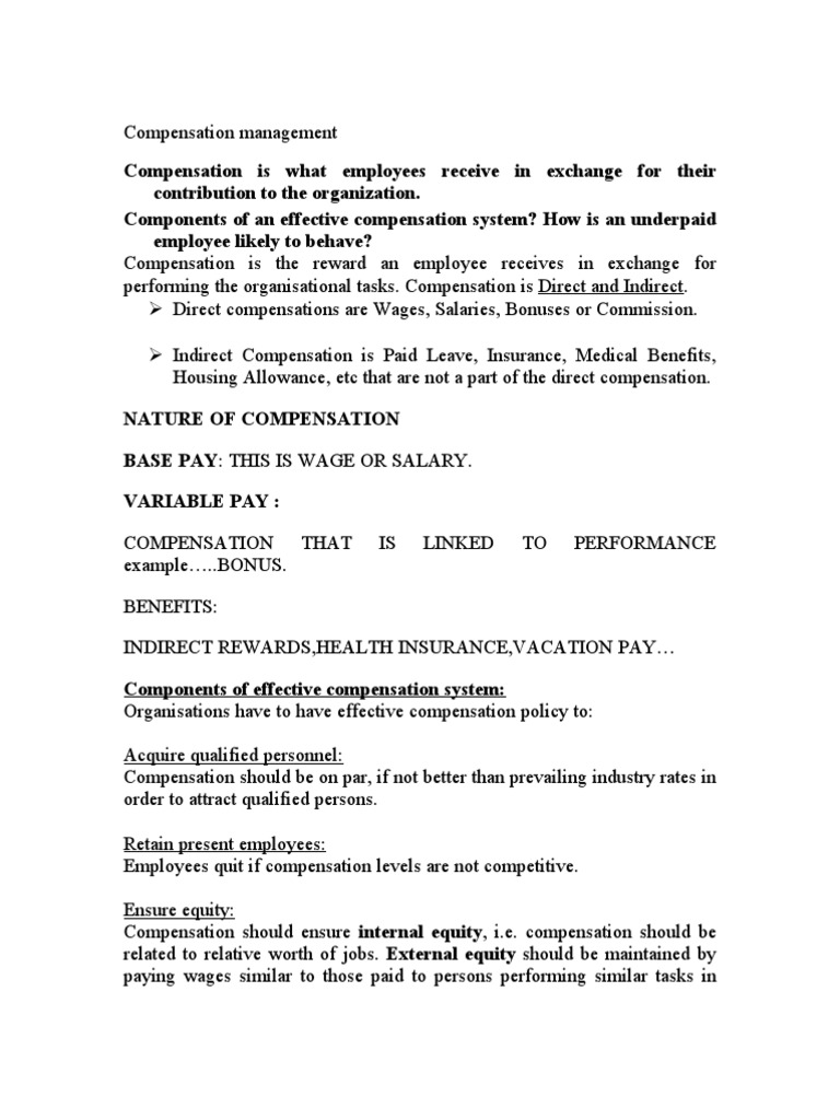Compensation N Benfits | PDF | Employee Benefits | Employment