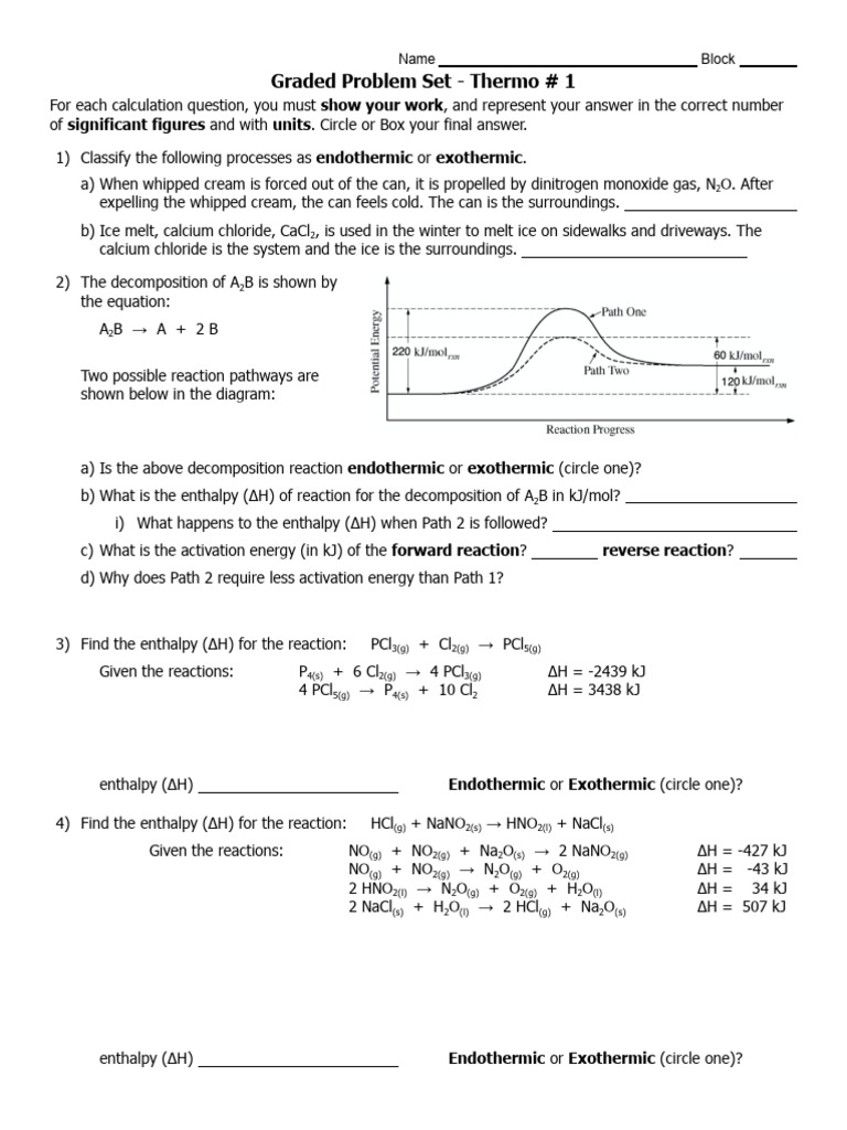Graded Problem Set - Thermo # 1 | PDF | Chemical Reactions | Ammonia