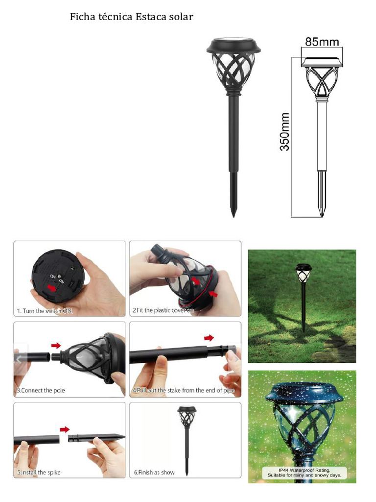 Ficha Técnica Estaca Solar | PDF